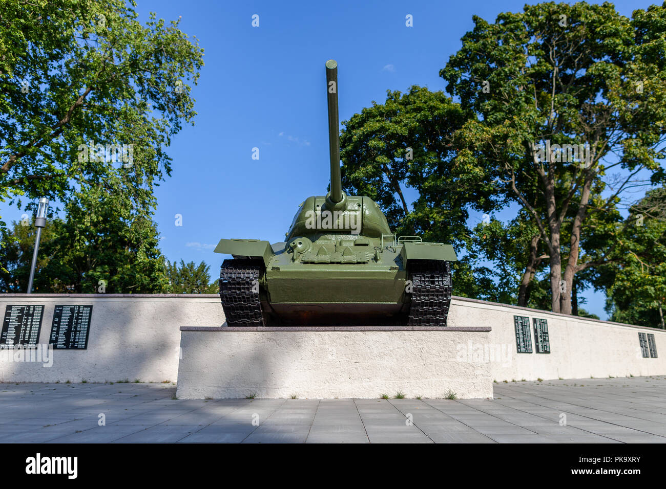 Soviet tank on a public memorial place in Burg / Germany Stock Photo ...