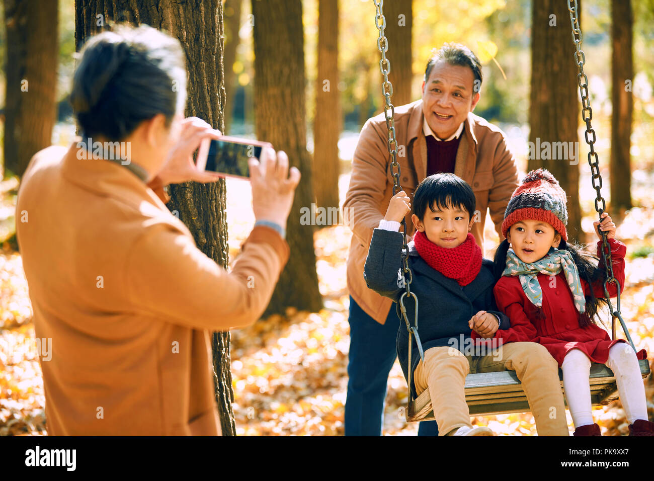Happy family outdoor outing Stock Photo - Alamy