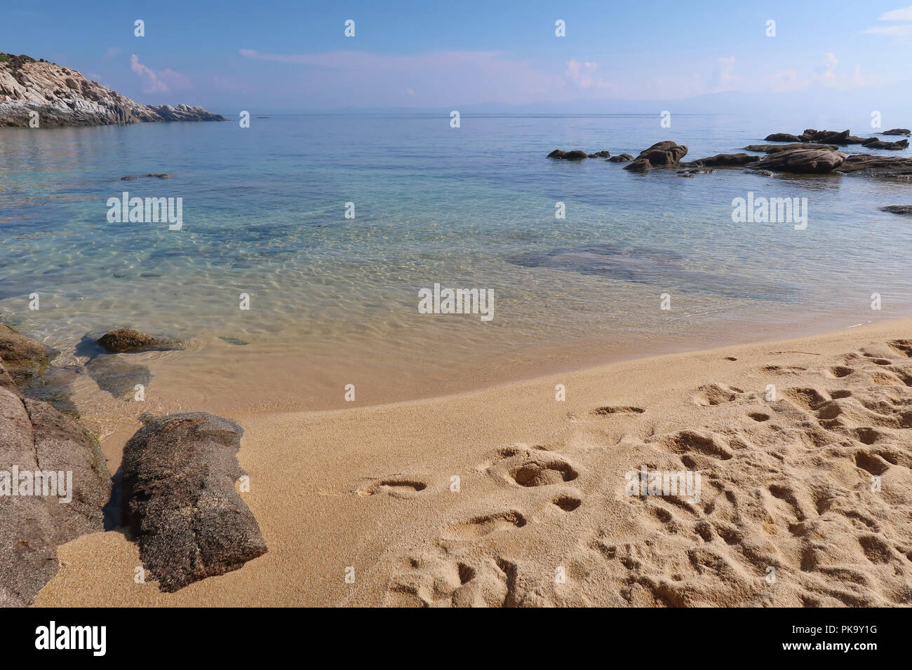 Sandy Tigania beach on Sithonia, Greece Stock Photo - Alamy
