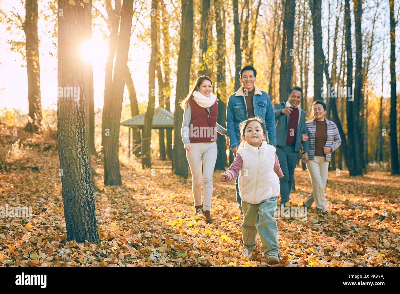 Happy family outdoor outing Stock Photo - Alamy