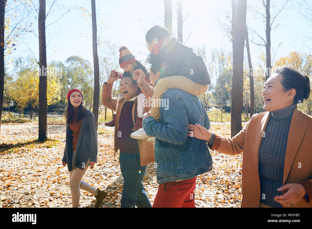 Happy family outdoor outing Stock Photo - Alamy