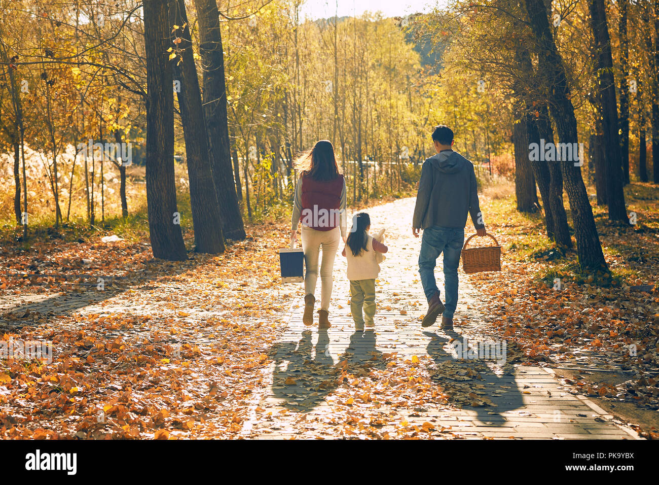 Happy family in the outdoor outing Stock Photo - Alamy