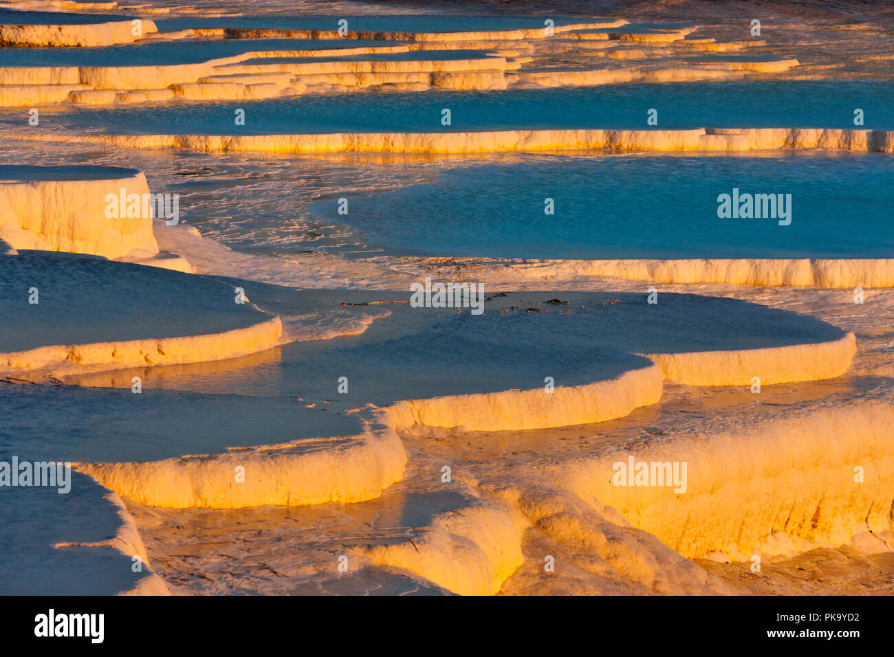 Travertine terraces of Pamukkale, Turkey (UNESCO World Heritage site ...