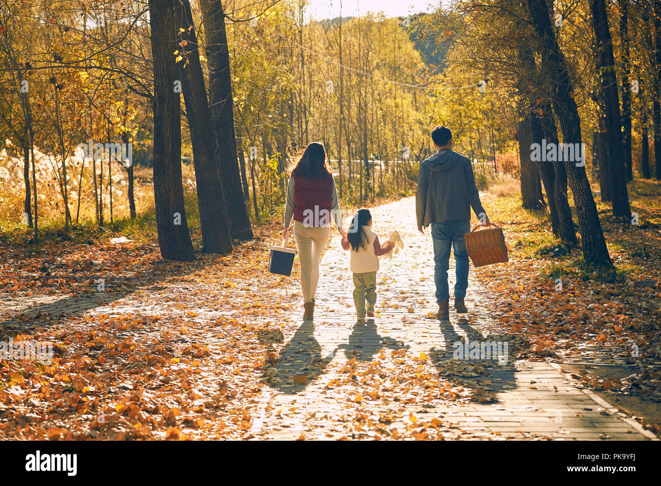 Happy family in the outdoor outing Stock Photo - Alamy