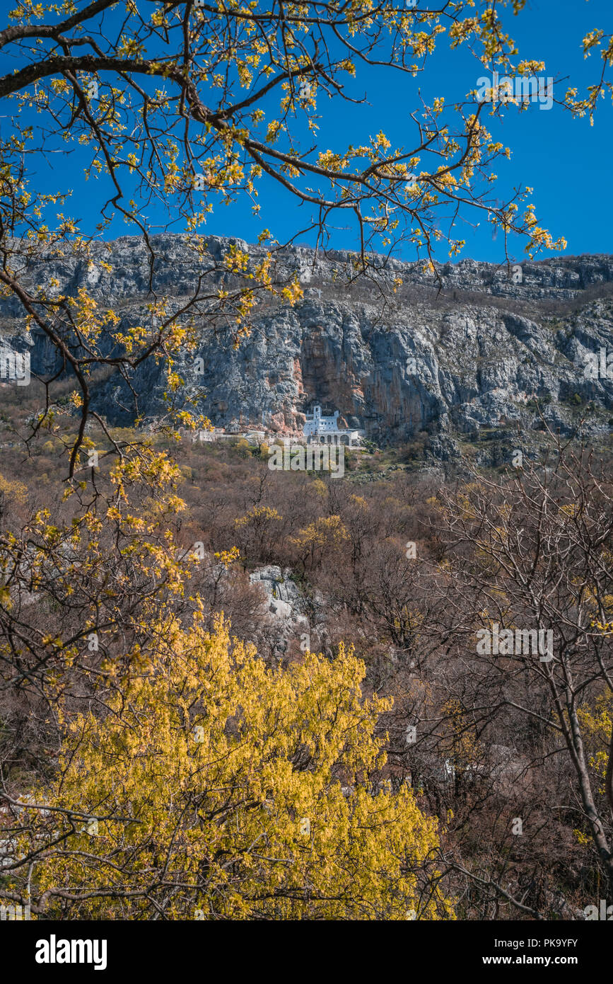 Stunningly located famous landmark Ostrog Orthodox monastery in ...