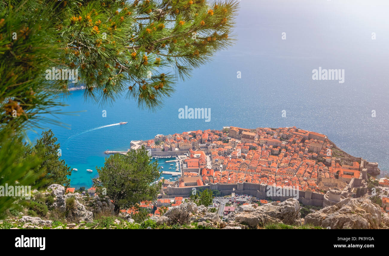 The old city of Dubrovnik, on the UNESCO list of World heritage site ...