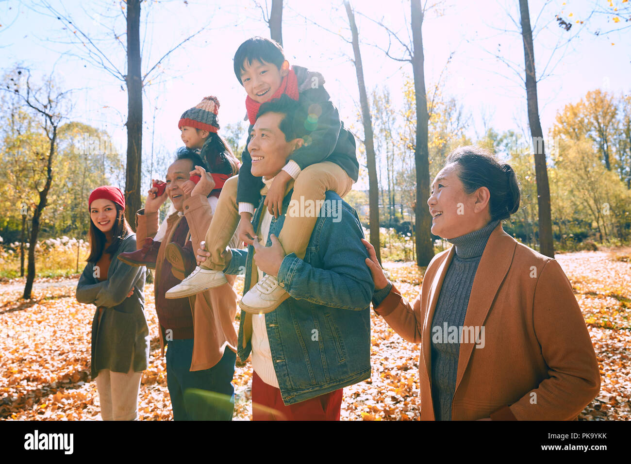 Happy family outdoor outing Stock Photo - Alamy