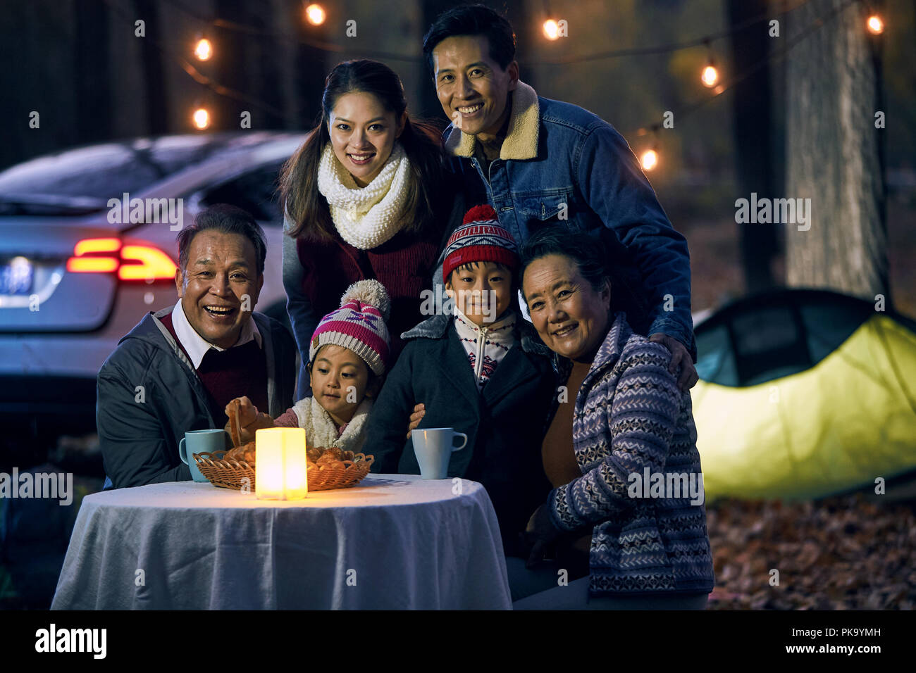 Tent family happy senior children hi-res stock photography and images ...