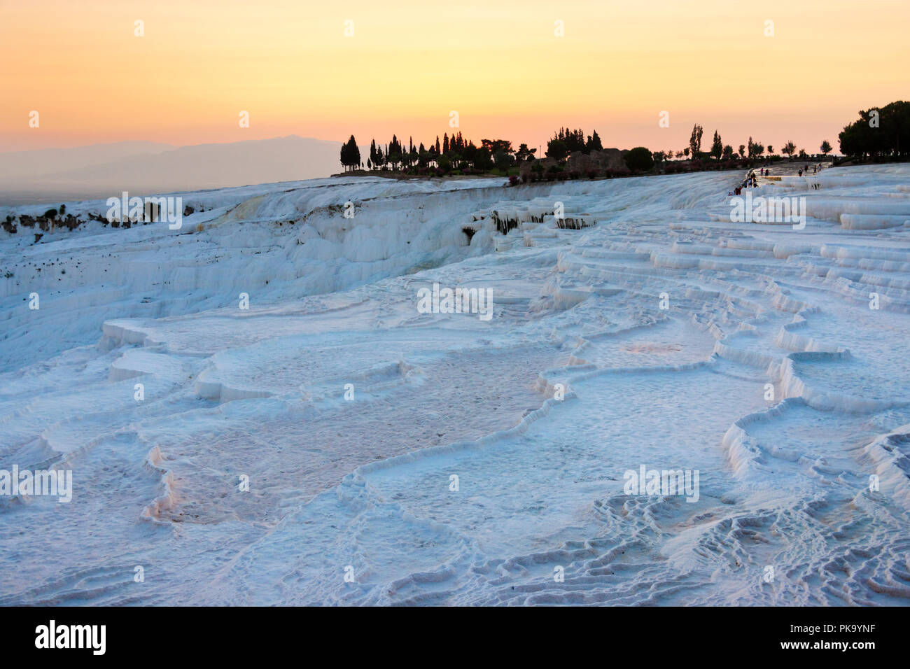 Travertine terraces of Pamukkale, Turkey (UNESCO World Heritage site ...