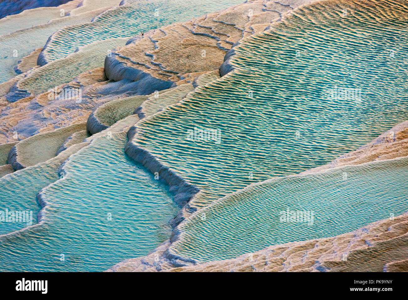 Travertine terraces of Pamukkale, Turkey (UNESCO World Heritage site ...