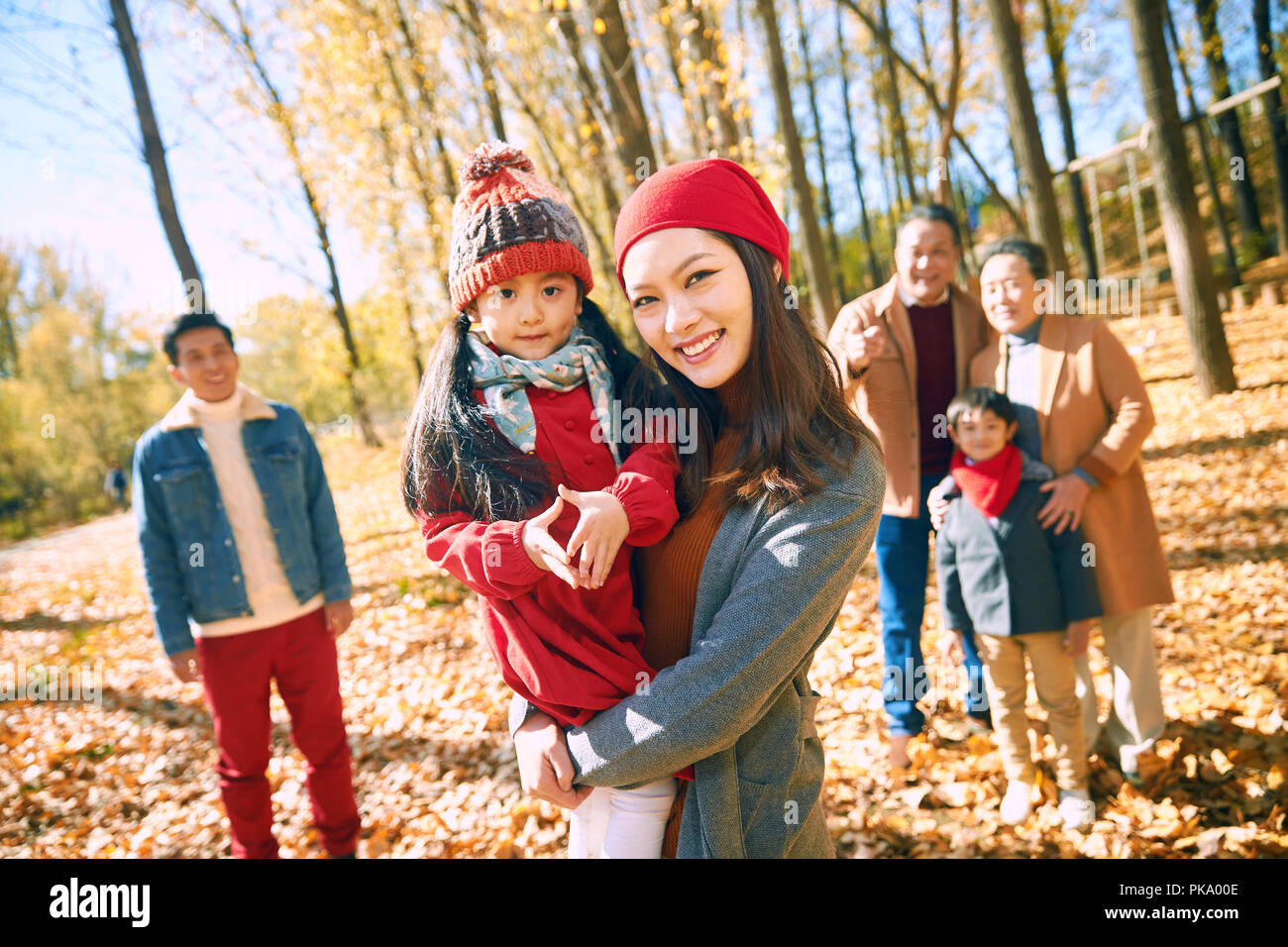 Happy family outdoor outing Stock Photo - Alamy