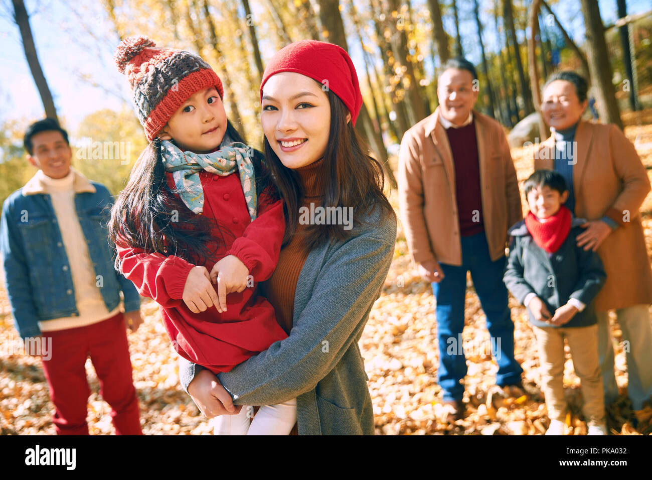 Happy family outdoor outing Stock Photo - Alamy