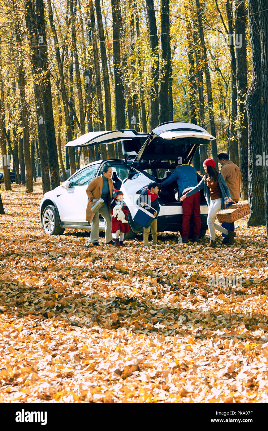 Happy family outdoor outing Stock Photo - Alamy