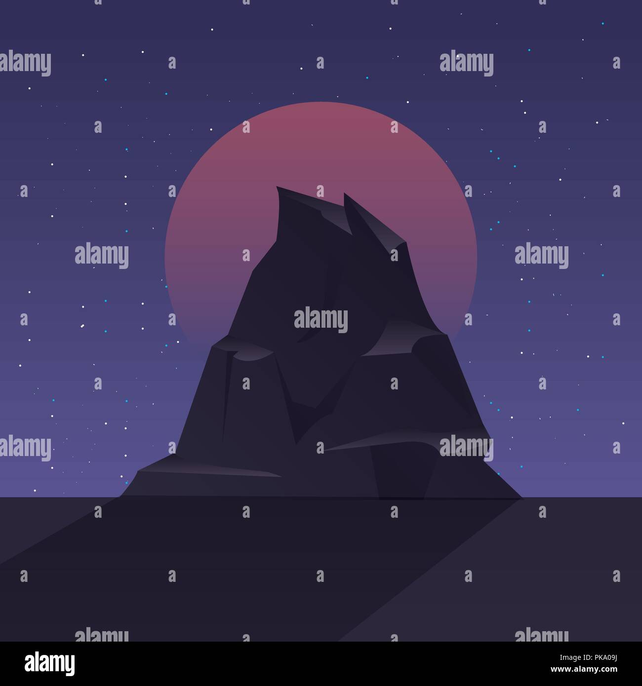 retro future label with mountains scene vector illustration design ...