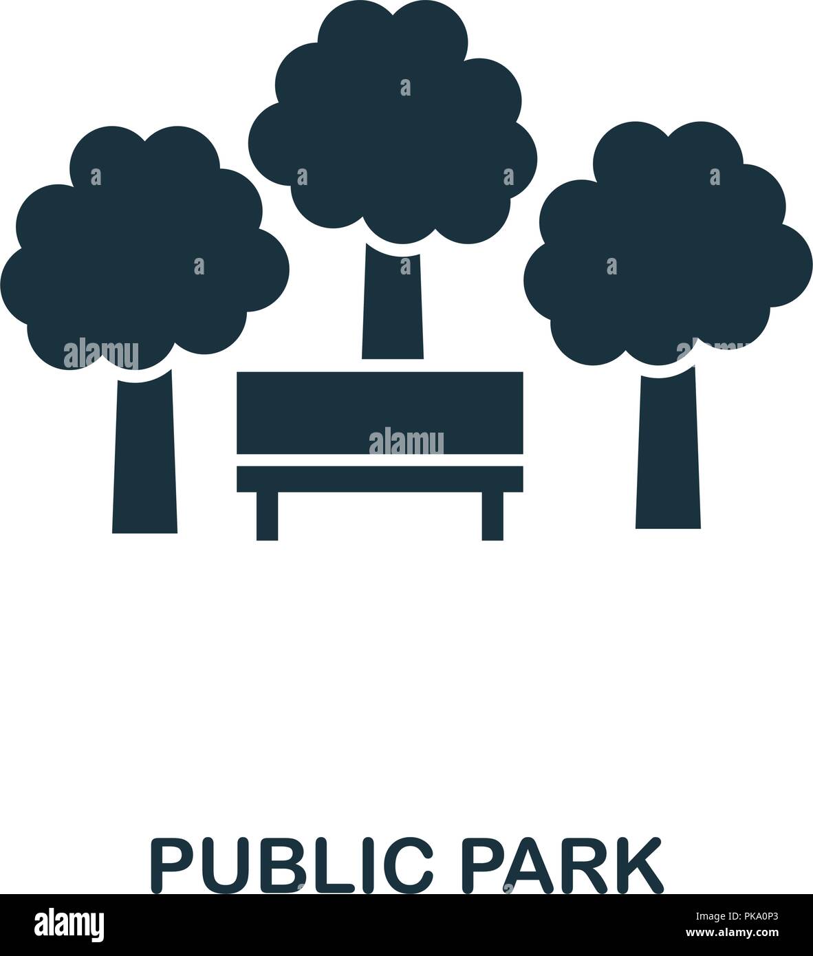 Public Park icon. Monochrome style design from city elements collection ... Public Park icon. Monochrome style design from city elements collection ...