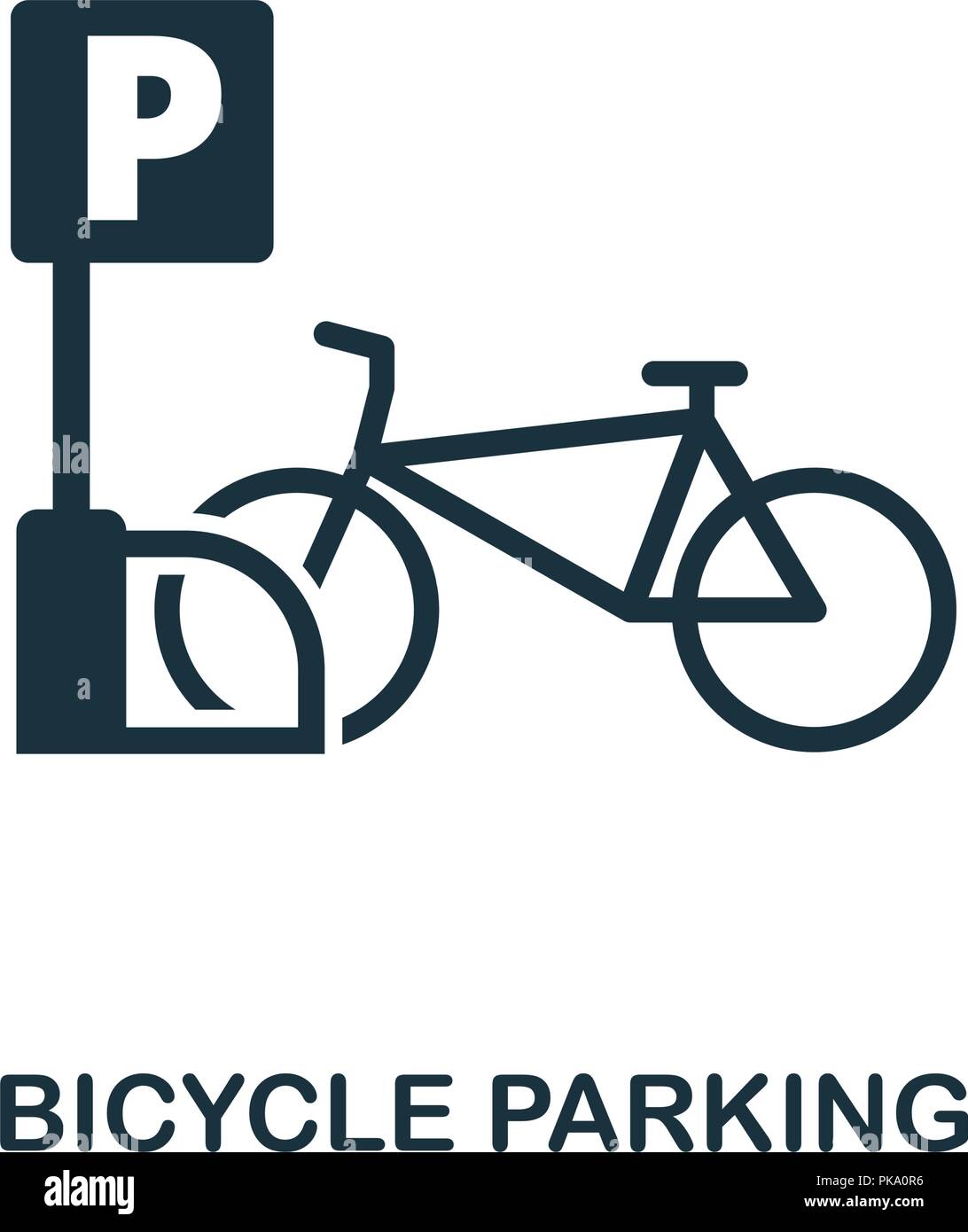 Bicycle Parking icon. Monochrome style design from city elements ...