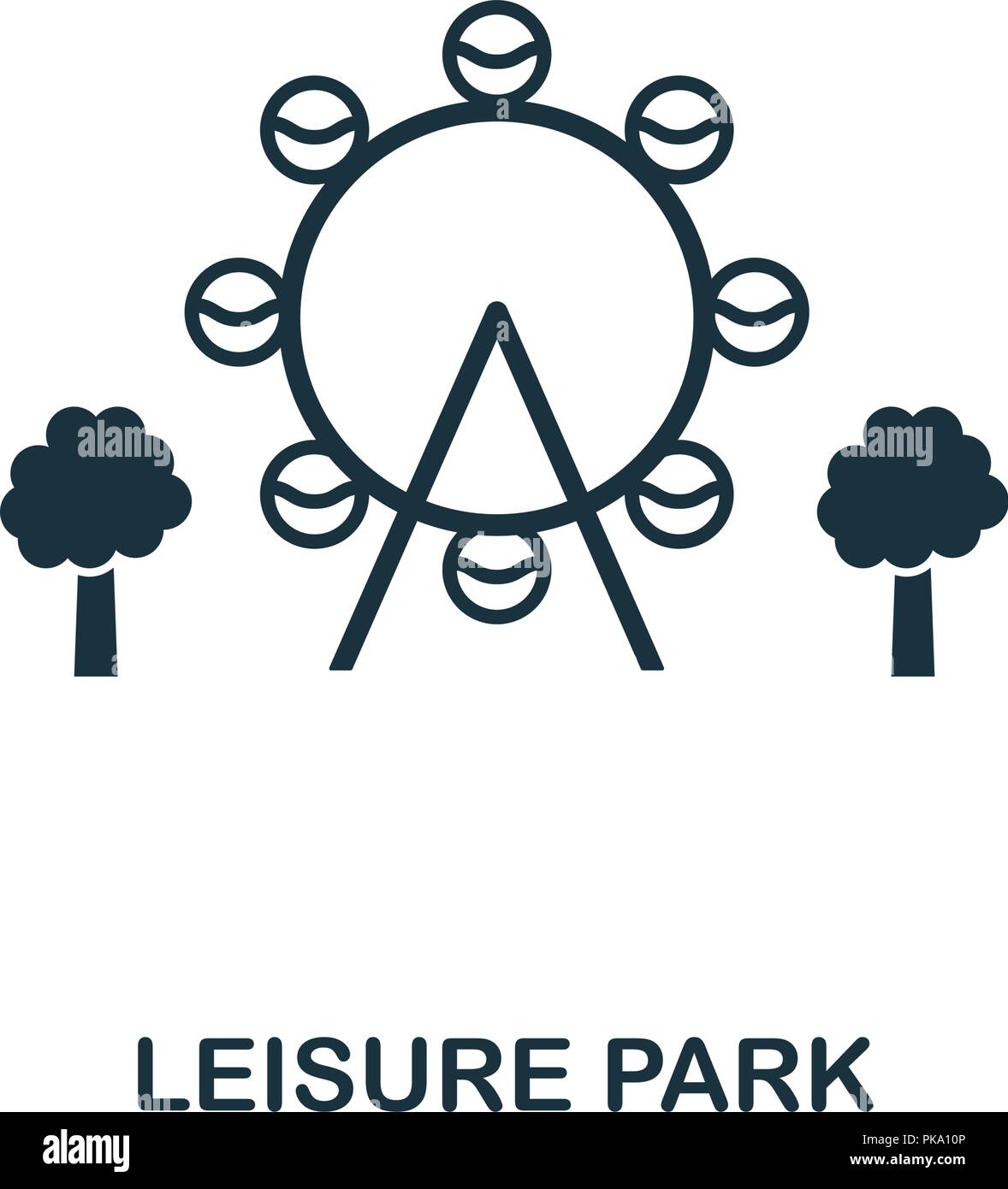 Leisure Park icon. Monochrome style design from city elements ...