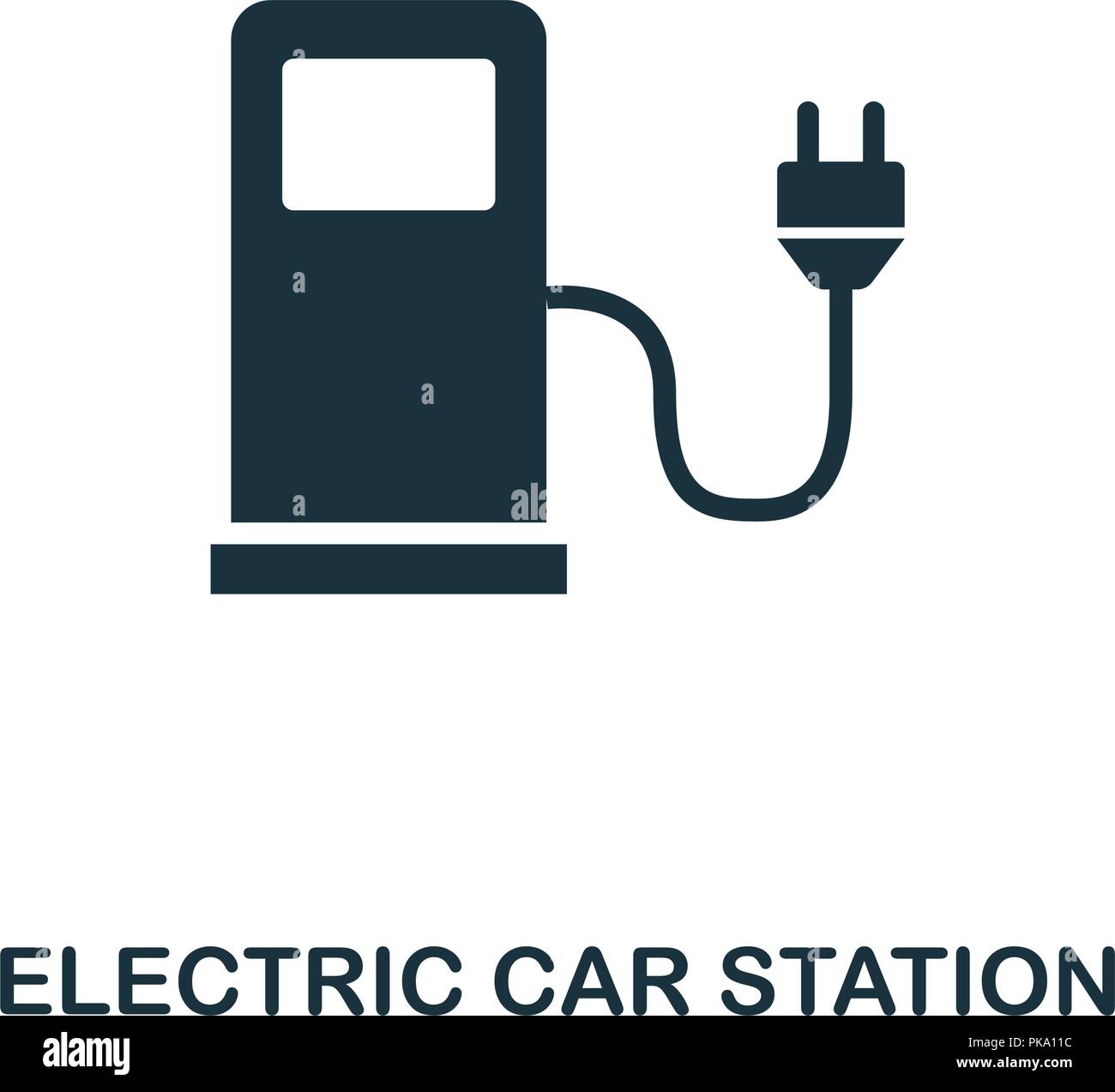 Electric Car Station icon. Monochrome style design from city elements ...
