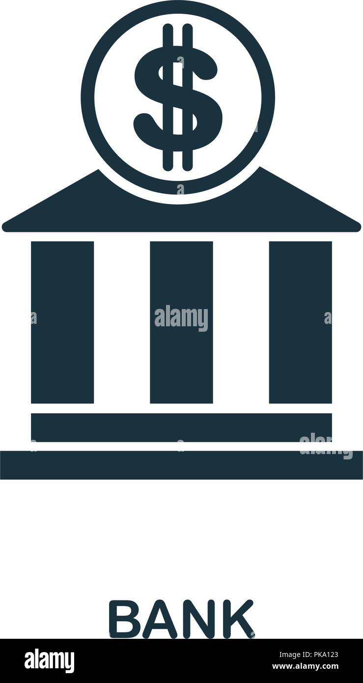 Bank icon. Monochrome style design from city elements collection. UI ...