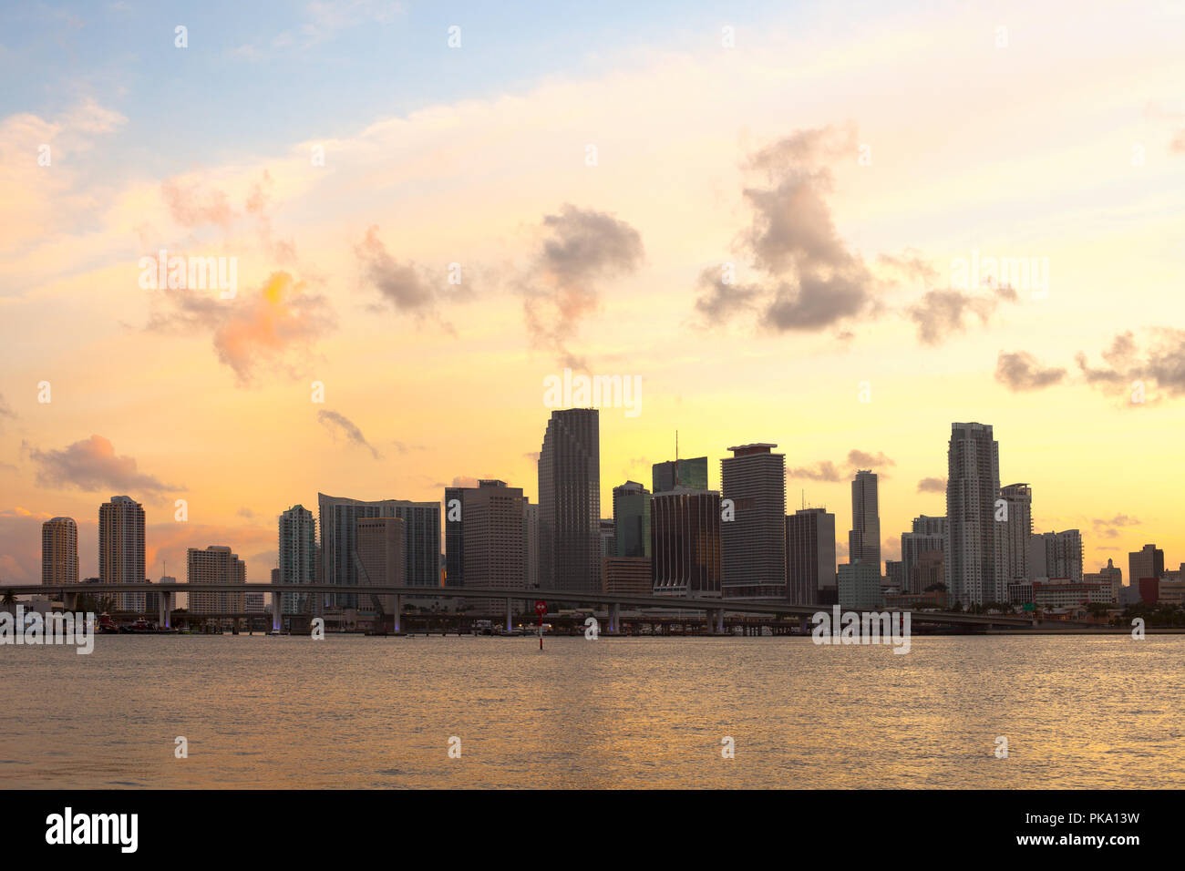 Downtown skyline at dusk, Miami, Florida, USA Stock Photo - Alamy
