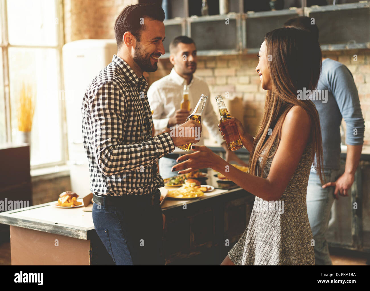 Party with best friends. Group of cheerful young people enjoying home ...