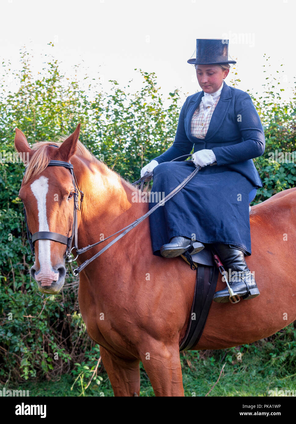 Young lady wearing riding hat hi-res stock photography and images - Alamy