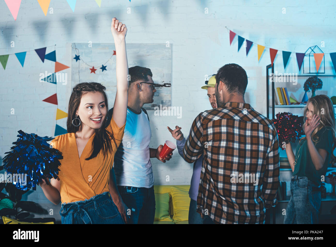 happy young people having fun and partying indoors Stock Photo - Alamy