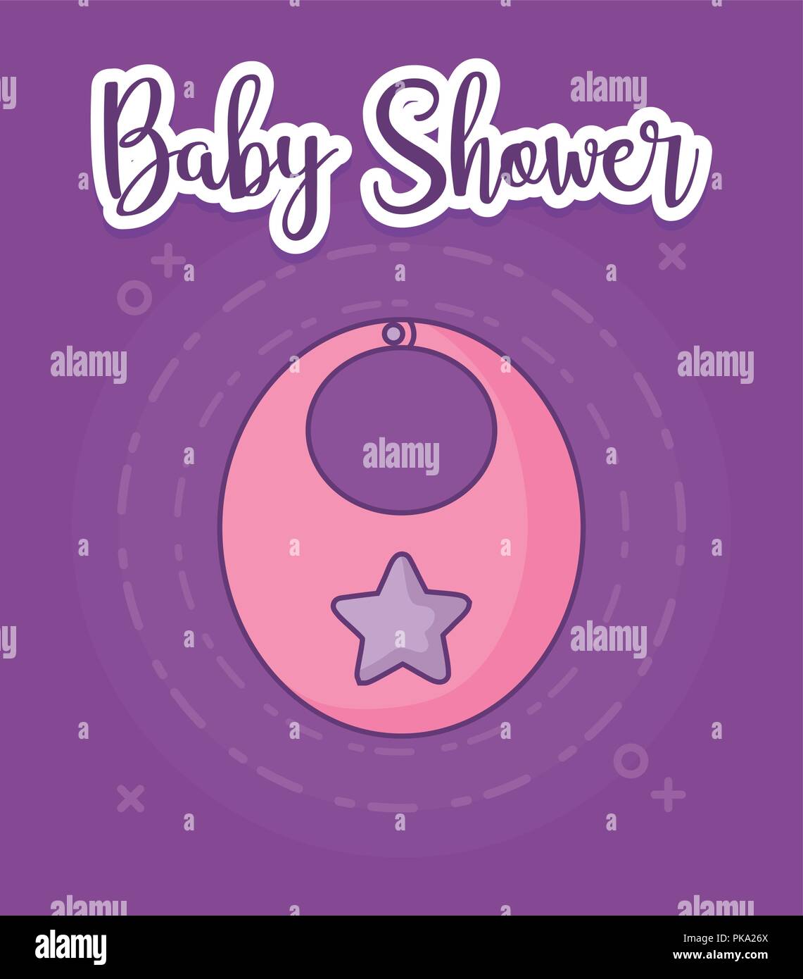 baby shower card with bib vector illustration design Stock Vector Image ...