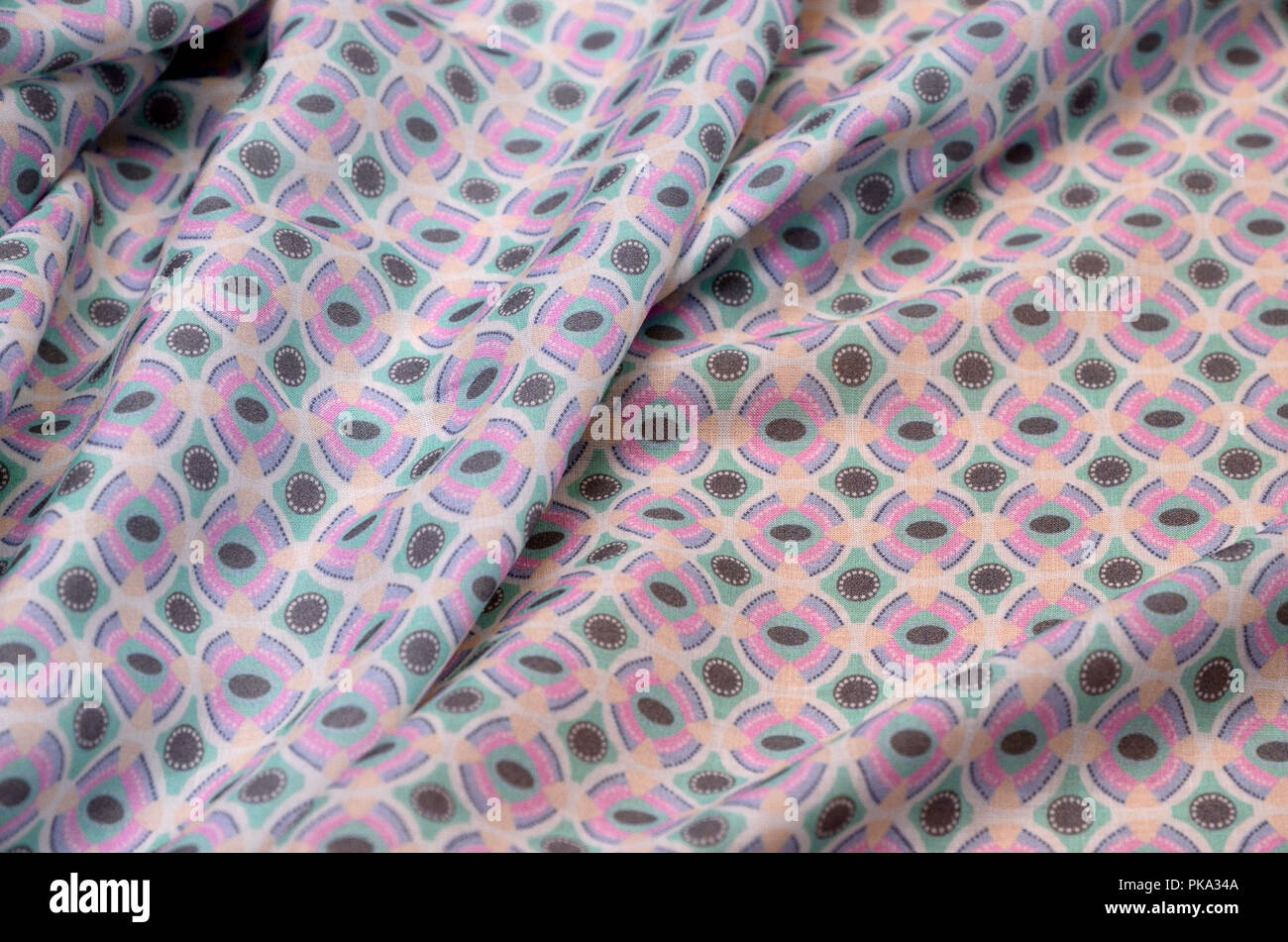 Cotton fabric with viscose in a geometric pattern Stock Photo - Alamy