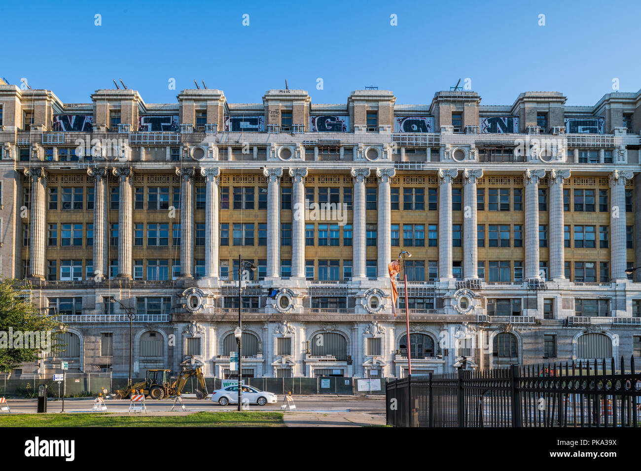 Cook County Hospital during renovation Stock Photo - Alamy