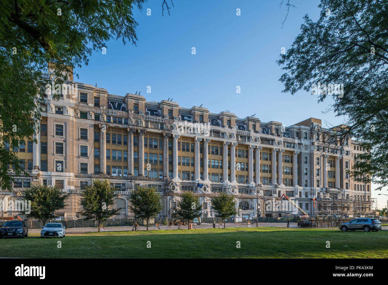 Cook County Hospital during renovation Stock Photo - Alamy