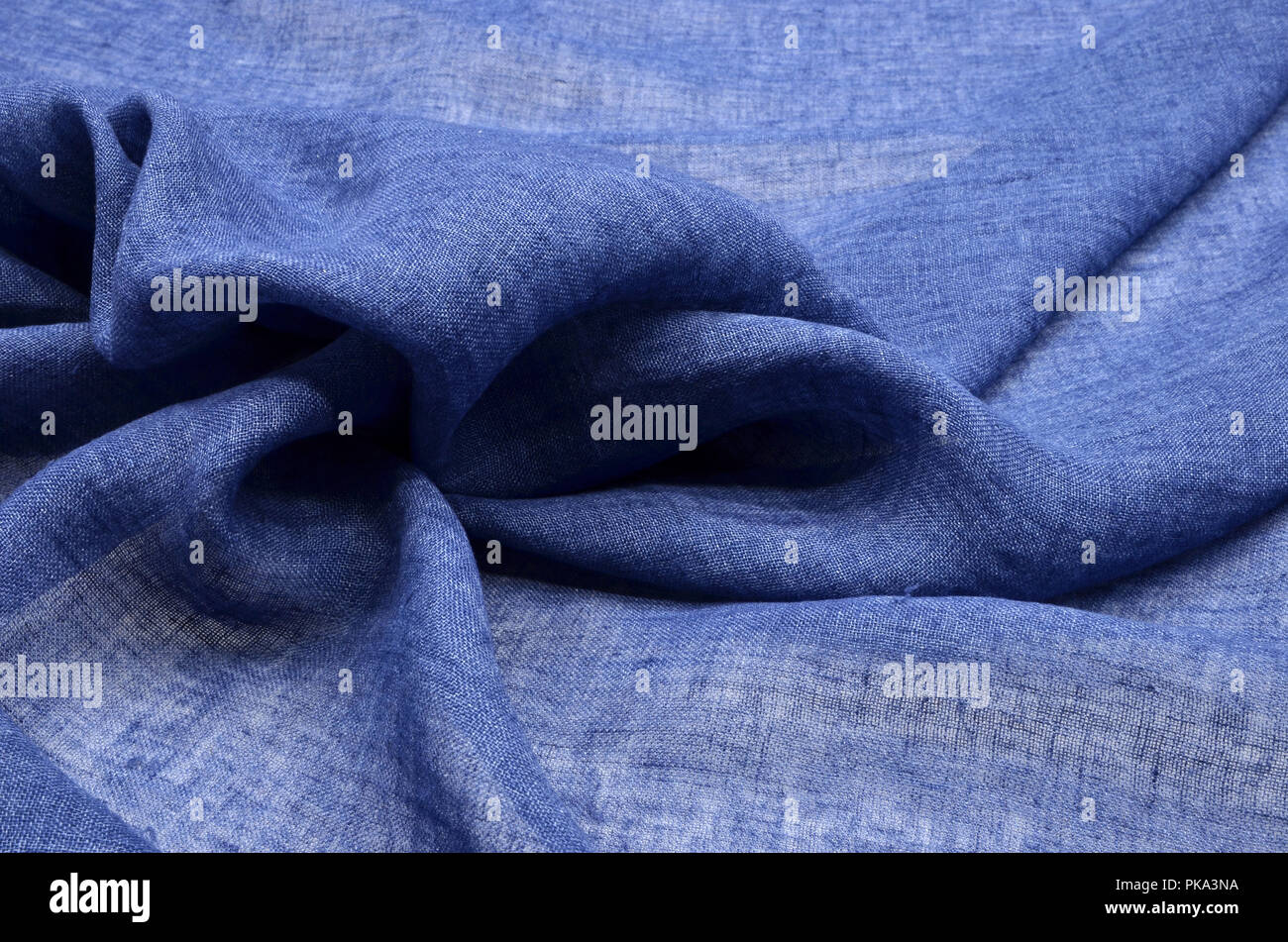 Linen cloth blue colour Stock Photo - Alamy