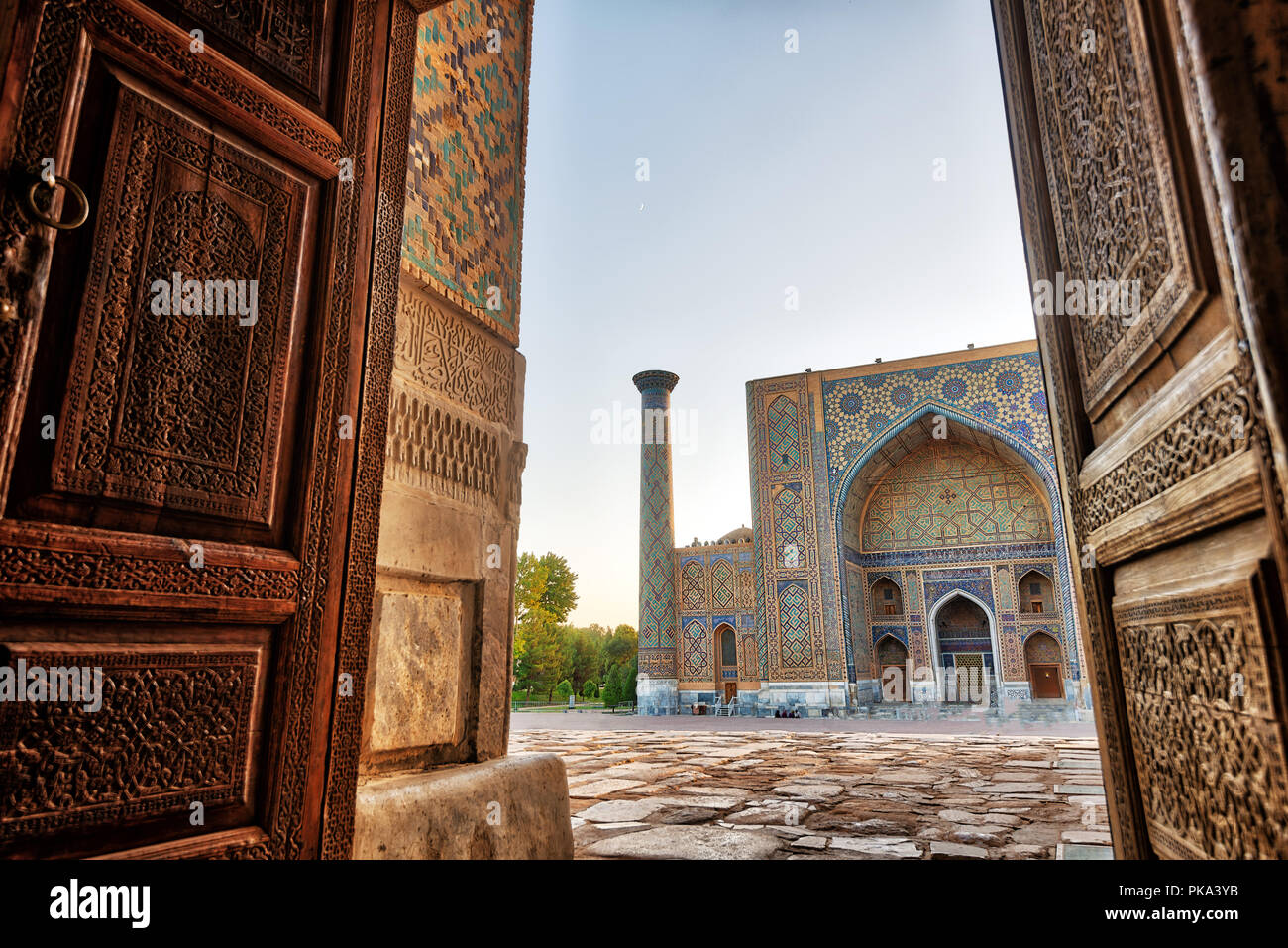 Registan Square in the City Center of Samarkand in Uzbekistan taken in ...