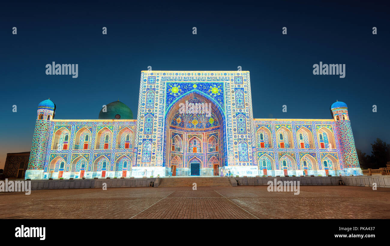 Registan Square in the City Center of Samarkand in Uzbekistan taken in ...