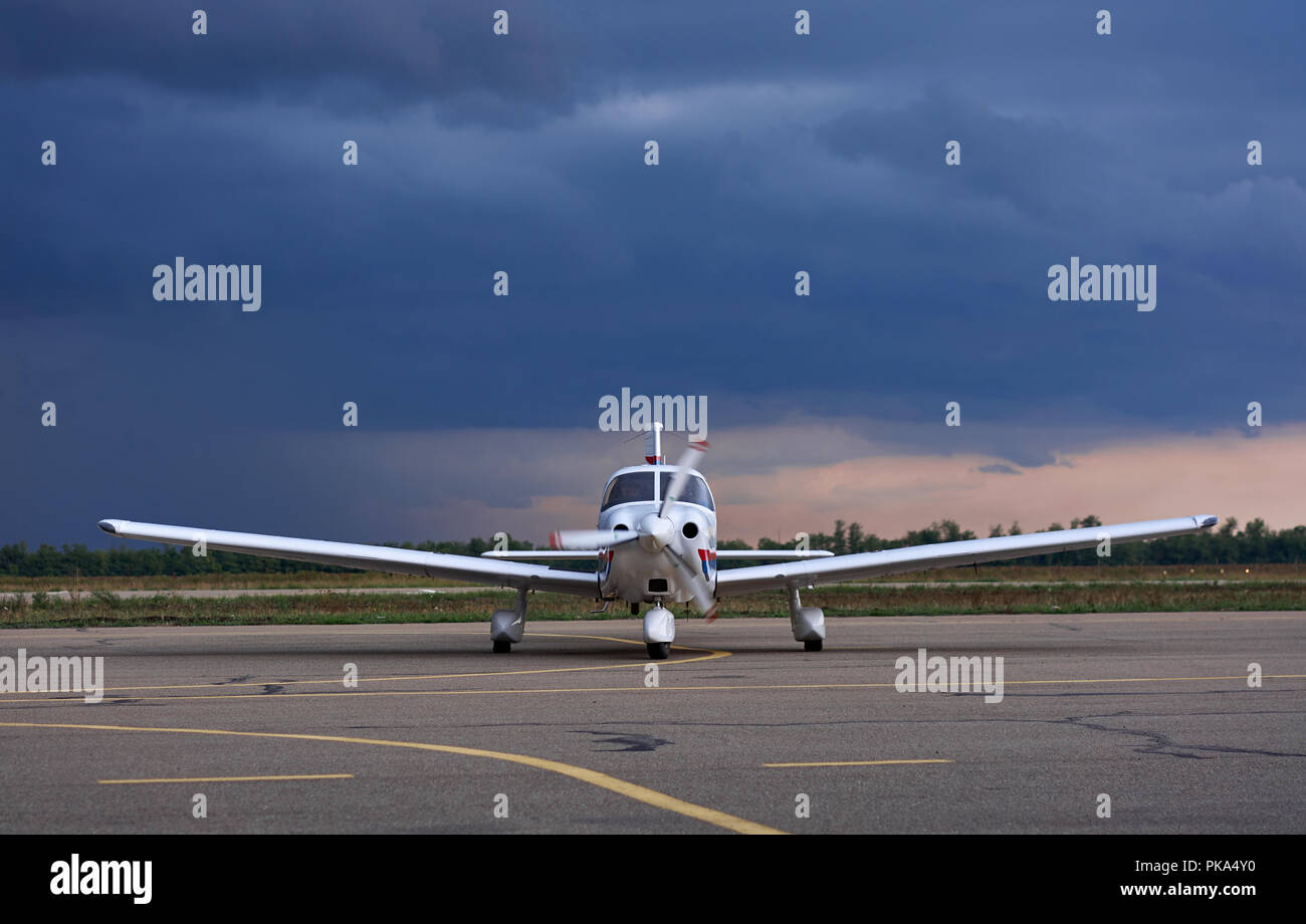private jet on the runway Stock Photo - Alamy