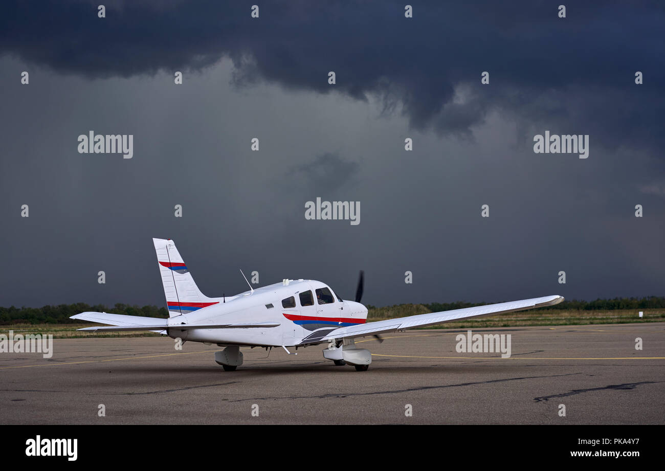 private jet on the runway Stock Photo - Alamy