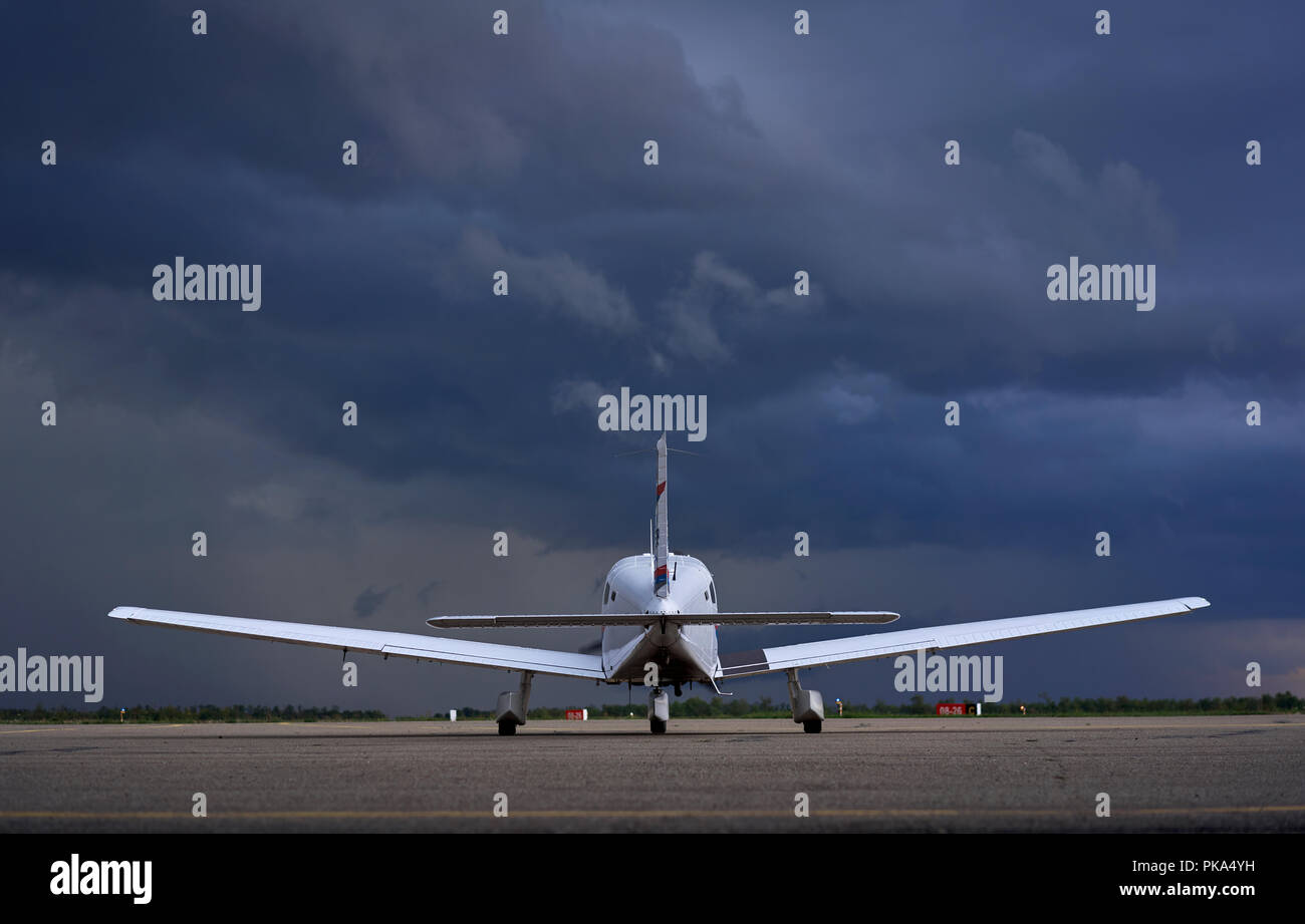 private jet on the runway Stock Photo - Alamy