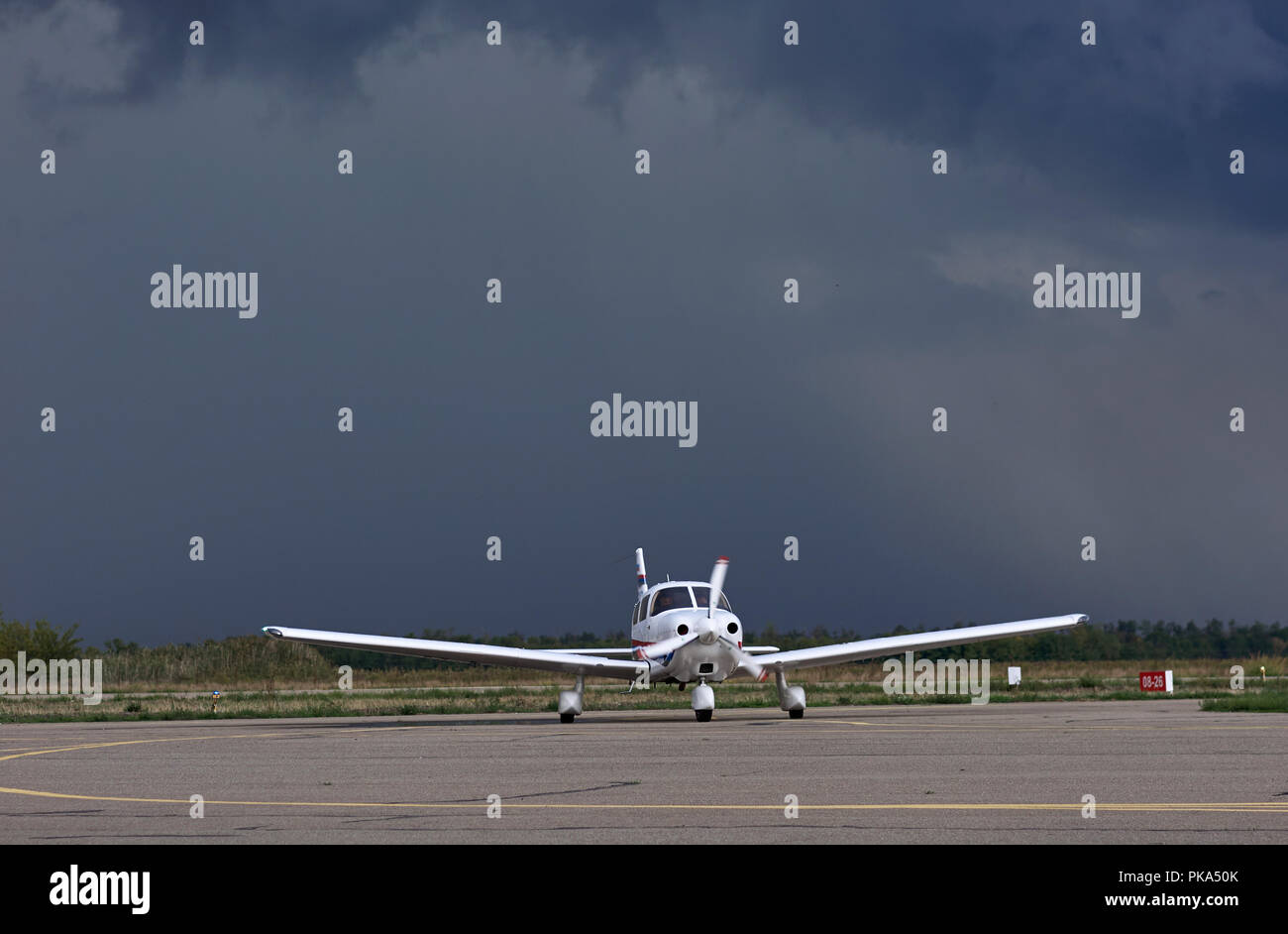 private jet on the runway Stock Photo - Alamy