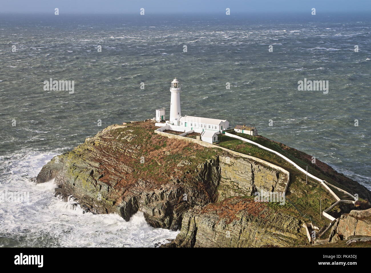 South Stack Lighthouse, Anglesey, North Wales, United Kingdom Stock ...