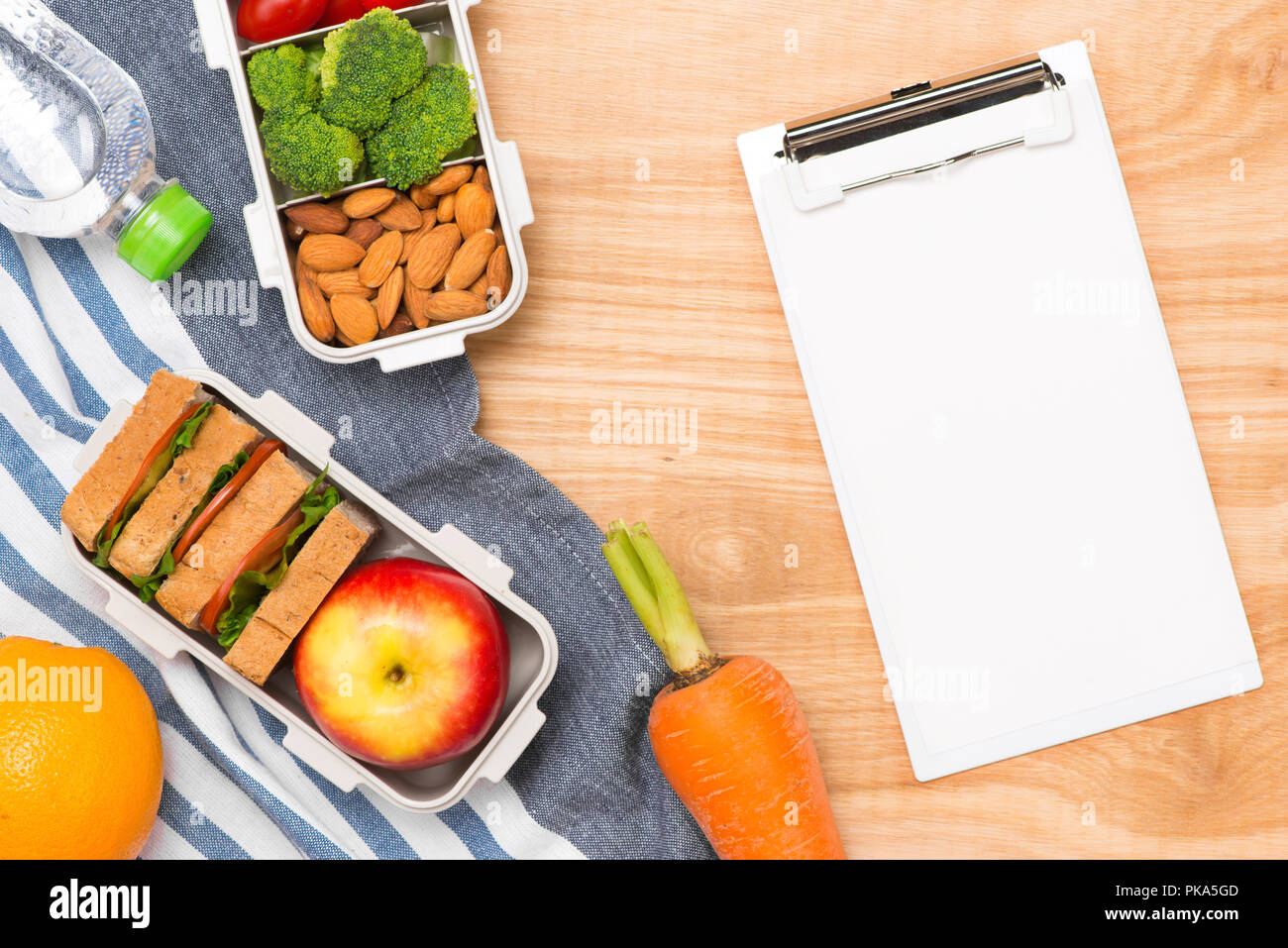 Healthy food. Lunch box on the table Stock Photo - Alamy
