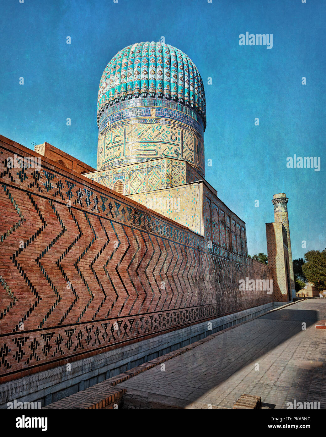 Bibi-Khanym Mosque from the old Silk Road in Samarkand, Uzbekistan ...