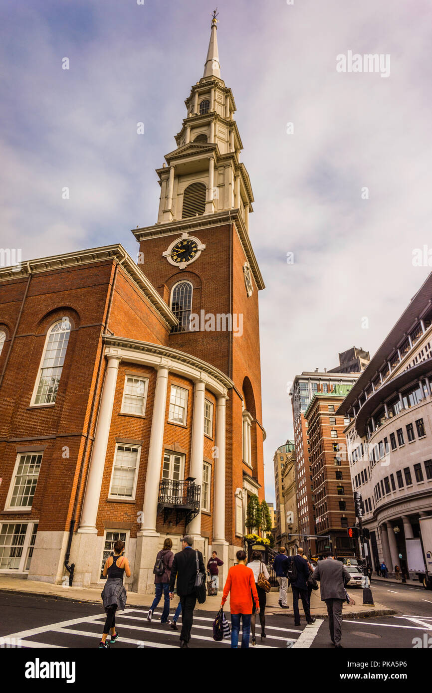 Park Street Church Boston, Massachusetts, USA Stock Photo - Alamy