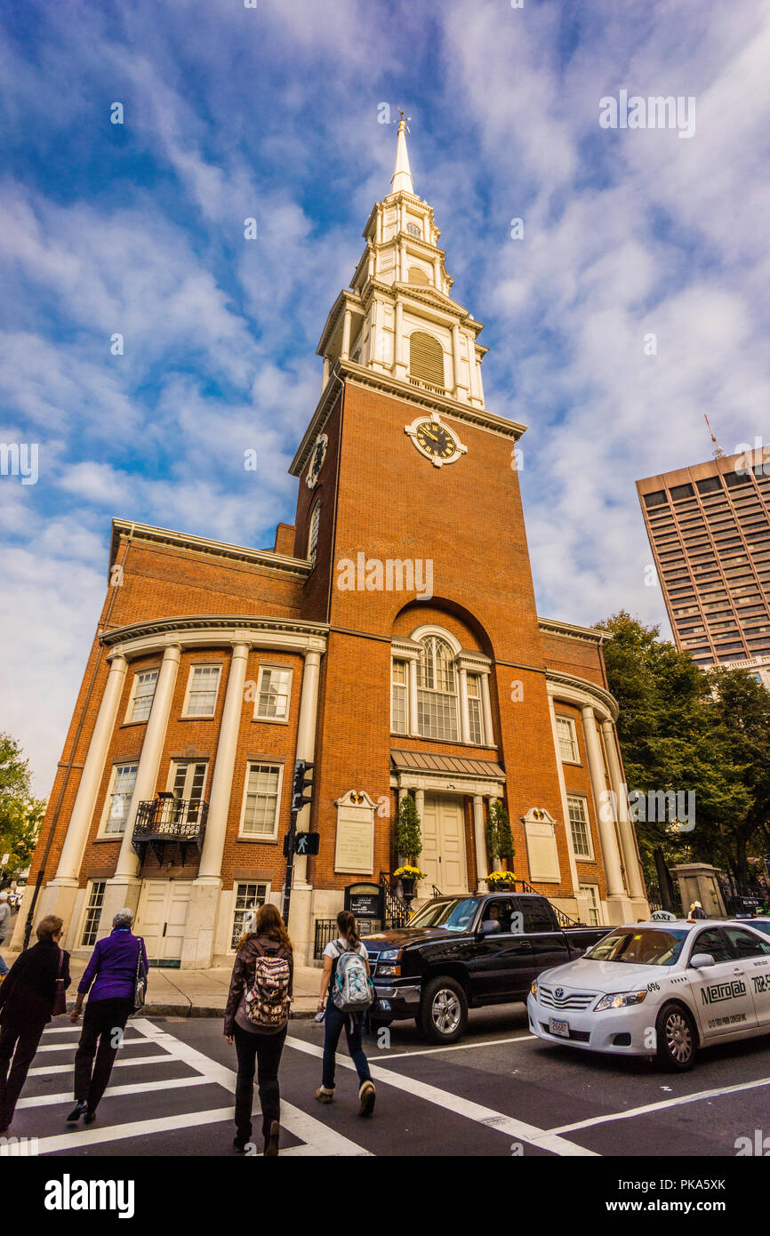 Park Street Church Boston, Massachusetts, USA Stock Photo - Alamy