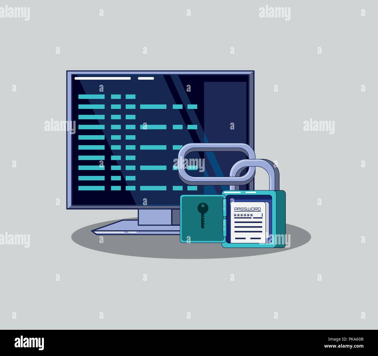 data security with desktop vector illustration design Stock Vector ...