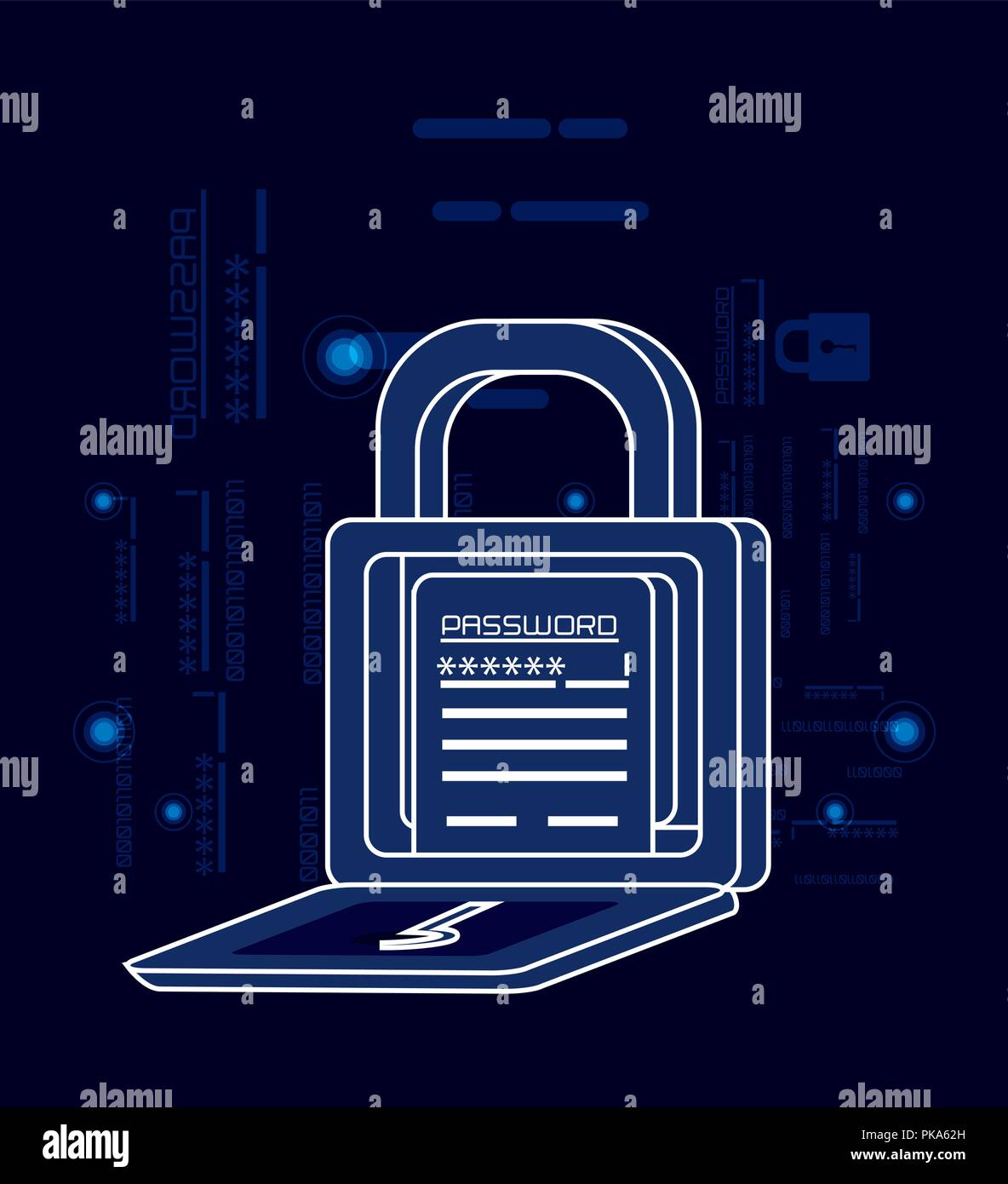 data security with padlock vector illustration design Stock Vector ...