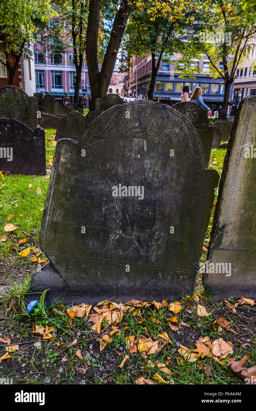 Granary Burying Ground Boston, Massachusetts, USA Stock Photo - Alamy