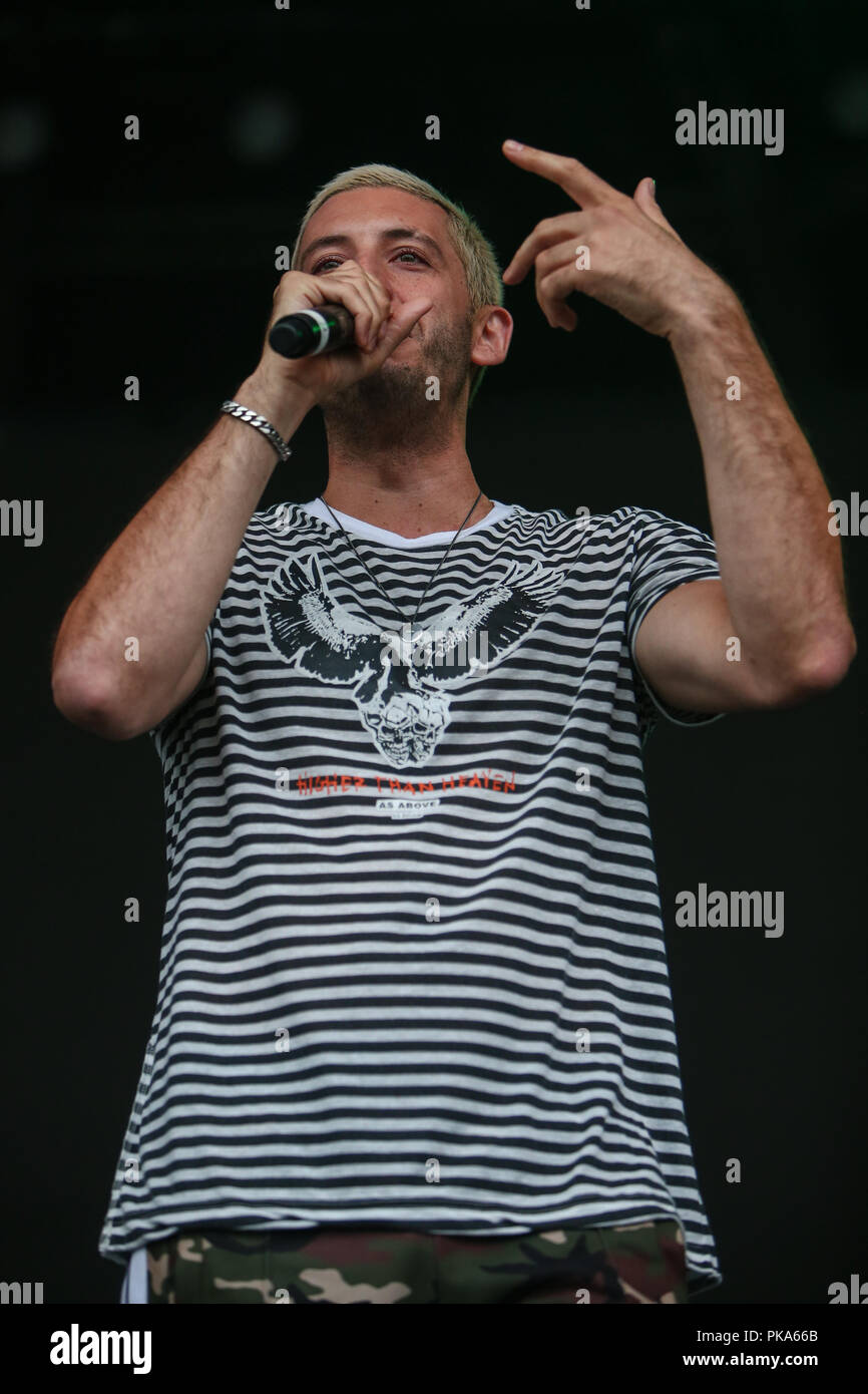 Example performs at Ascot Racecourse Featuring: Example, Elliot Gleave ...