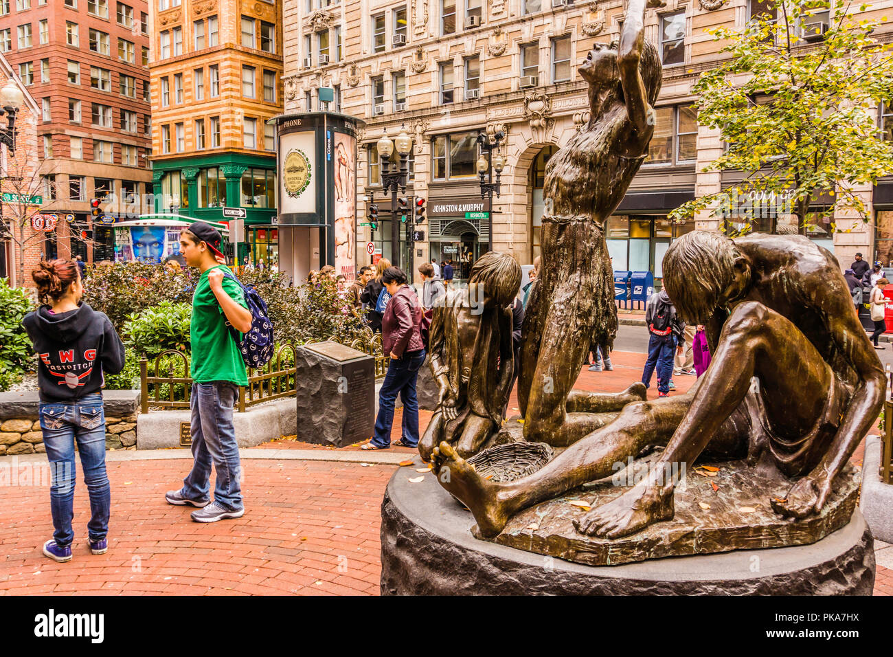 Boston Irish Famine Memorial Boston, Massachusetts, USA Stock Photo - Alamy