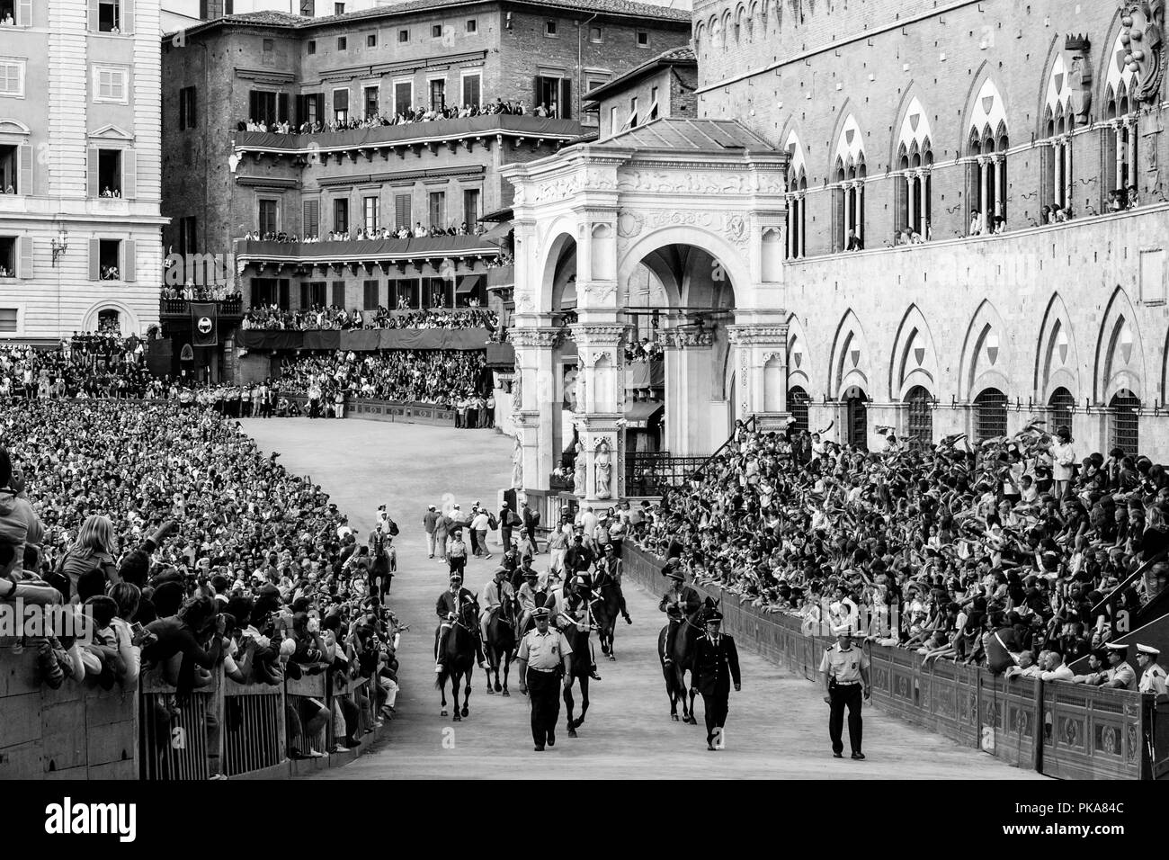 Horses and Jockeys From Each Of The Ten Competing Contradas Are Led Out ...