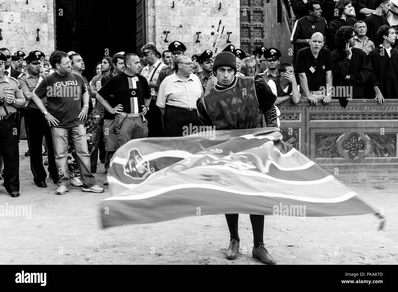 Palio flags Black and White Stock Photos & Images - Alamy
